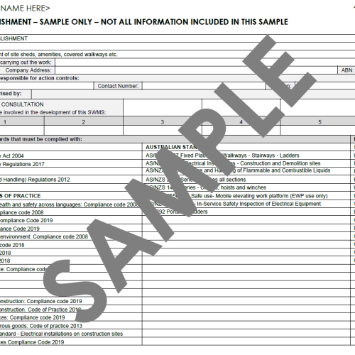 Safe Work Method Statement in Melbourne | BUILD A SWMS